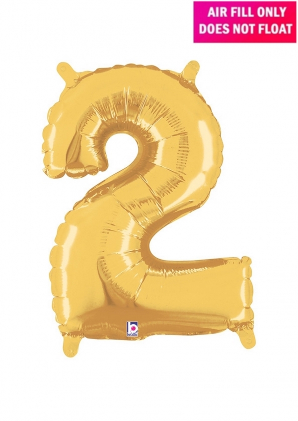 14 inch Gold Balloon Number 2 balloons vancouver JC Balloon Studio