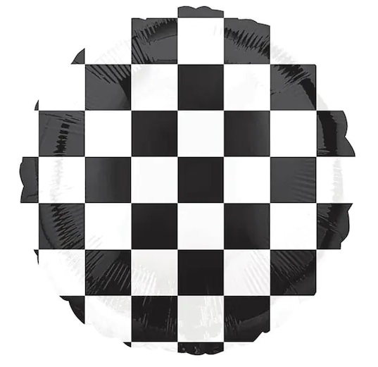 18" Checker Print Racing Balloon balloons vancouver JC Balloon Studio