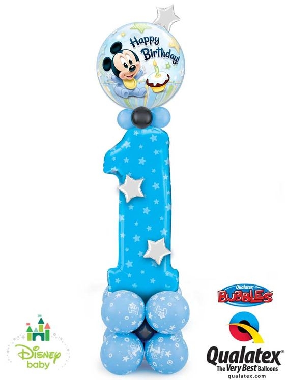 1st Birthday Baby Mickey Stand Up 4 balloons vancouver JC Balloon Studio