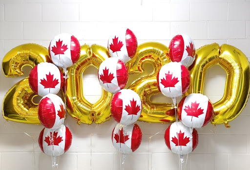 Canada Flag Balloon Wall balloons vancouver JC Balloon Studio