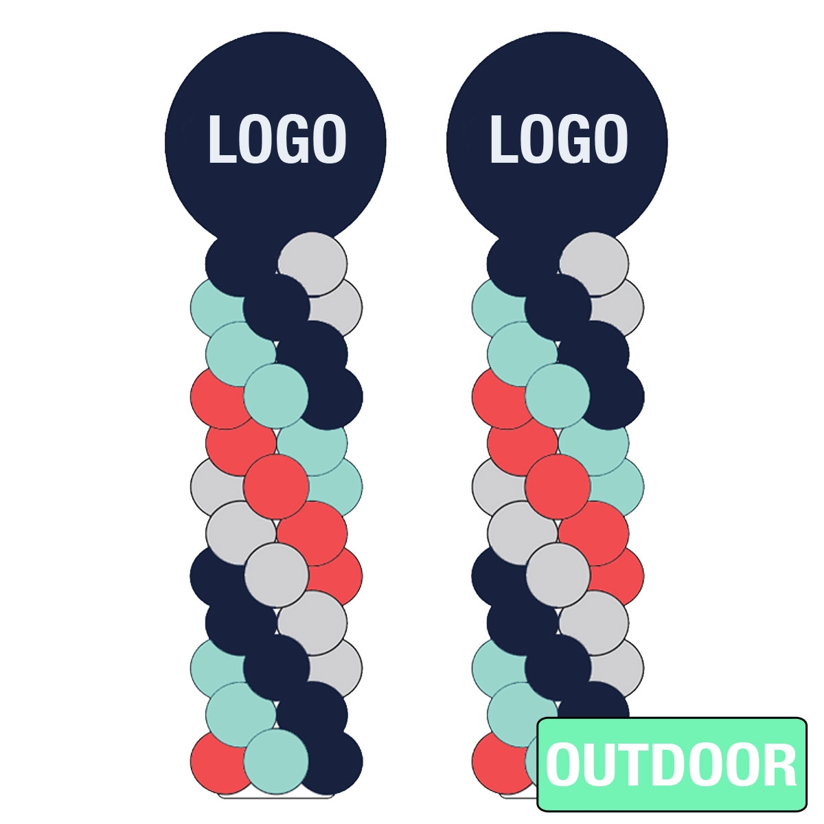 PAIR (x2) 7ft Balloon Column in VINYL Custom Print -OUTDOOR balloons ...