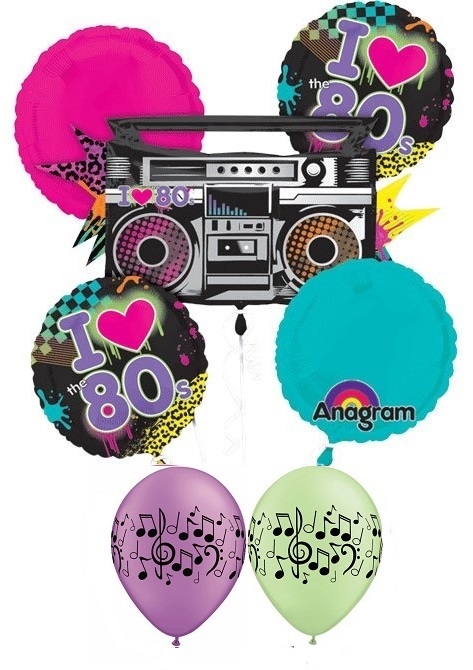 80s Neon Centerpiece 5 balloons vancouver JC Balloon Studio