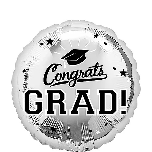 Silver Congrats Grad Balloon balloons vancouver JC Balloon Studio