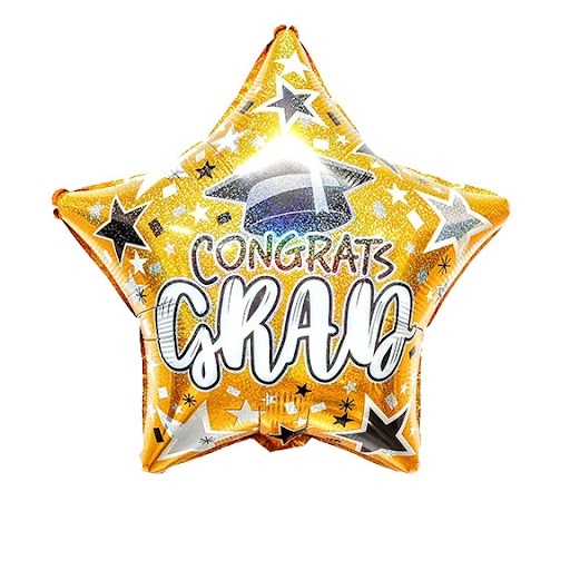 Congrats Grad Glitter Gold Star Balloon balloons vancouver JC Balloon ...