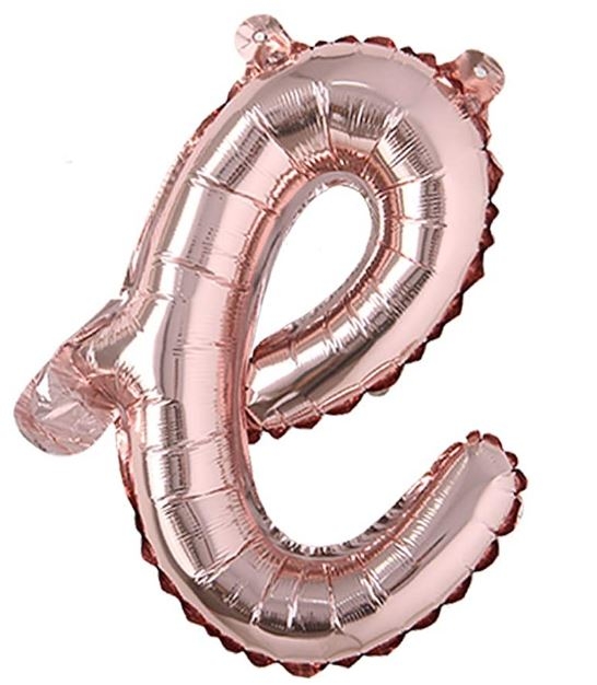 Script Letter Rose Gold Balloon - Letter E balloons vancouver JC Balloon Studio