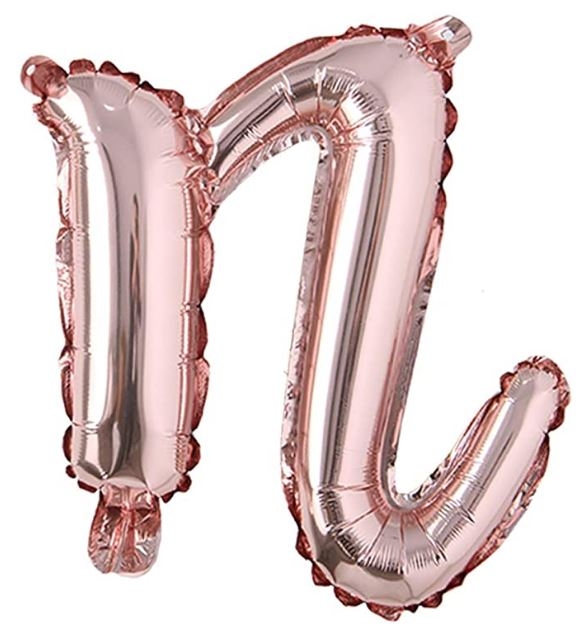 Script Letter Rose Gold Balloon - Letter N balloons vancouver JC ...