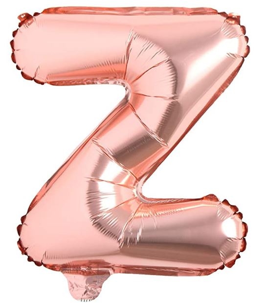 Block Letter Rose Gold Balloon - Letter Z balloons vancouver JC Balloon ...