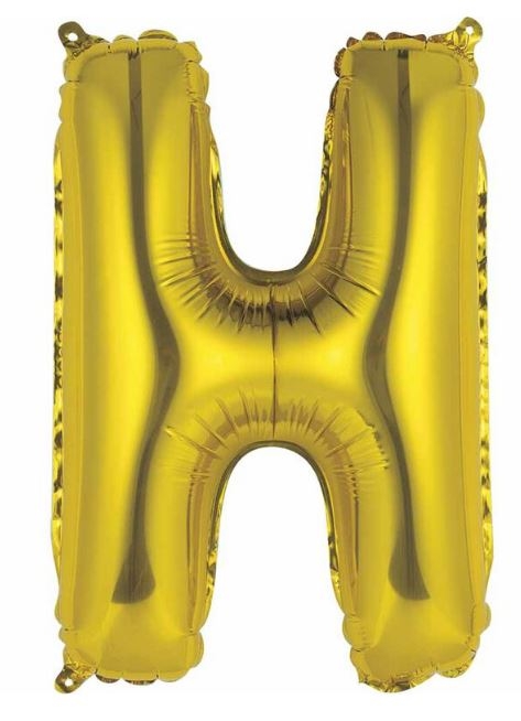 Block Letter Gold Balloon - Letter H balloons vancouver JC Balloon Studio