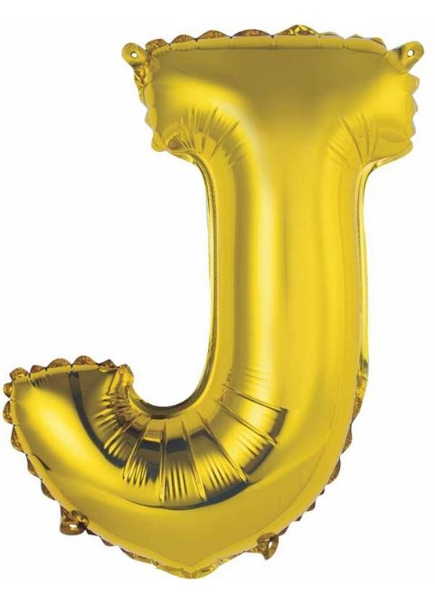 Block Letter Gold Balloon - Letter J balloons vancouver JC Balloon Studio