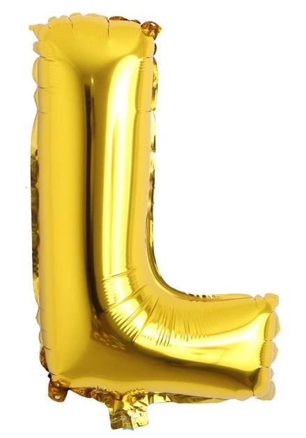 Block Letter Gold Balloon - Letter L balloons vancouver JC Balloon Studio