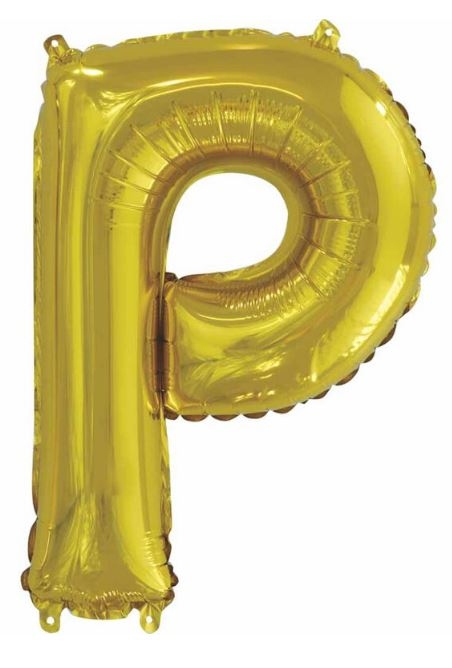 Block Letter Gold Balloon - Letter P balloons vancouver JC Balloon Studio