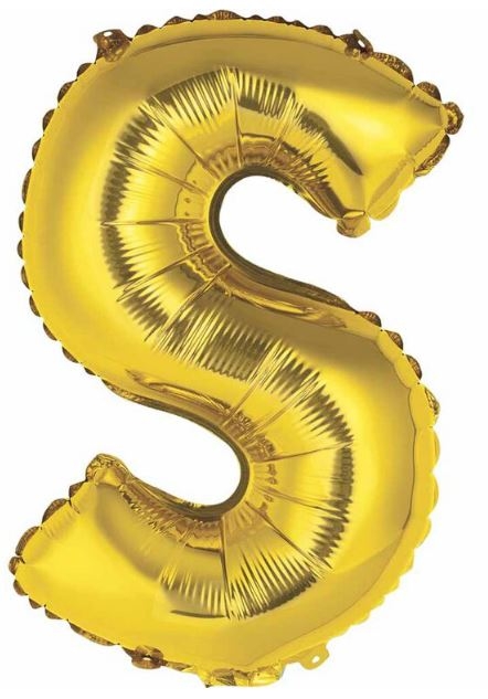 Block Letter Gold Balloon - Letter S balloons vancouver JC Balloon Studio