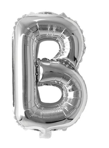 Block Letter Silver Balloon - Letter B balloons vancouver JC Balloon Studio