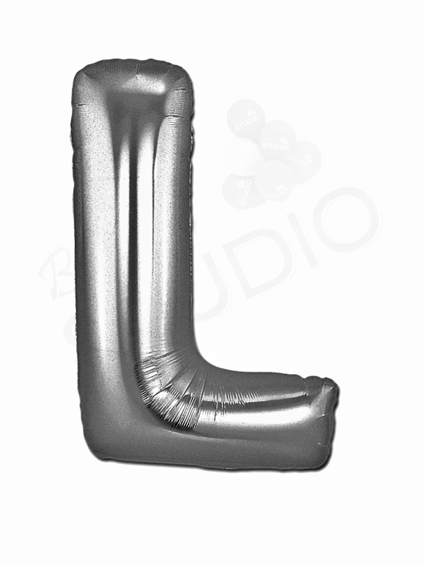 Silver Balloon Letter L balloons vancouver JC Balloon Studio