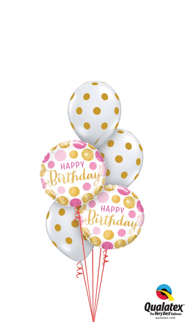 Birthday Polka Dots Bouquet 4 balloons vancouver JC Balloon Studio