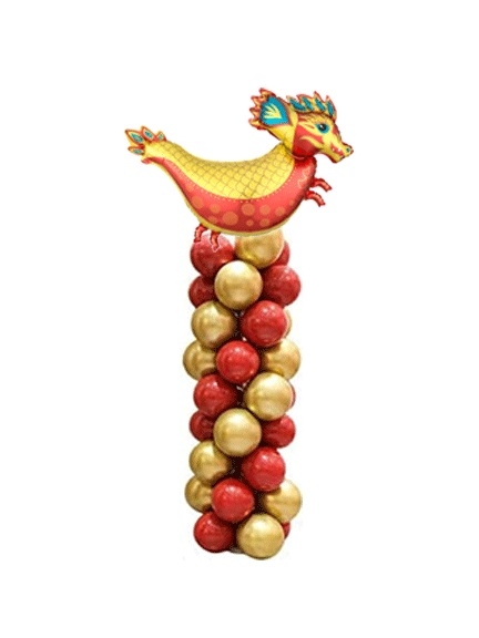 [7FT] Chinese New Year Dragon Column balloons vancouver JC Balloon Studio