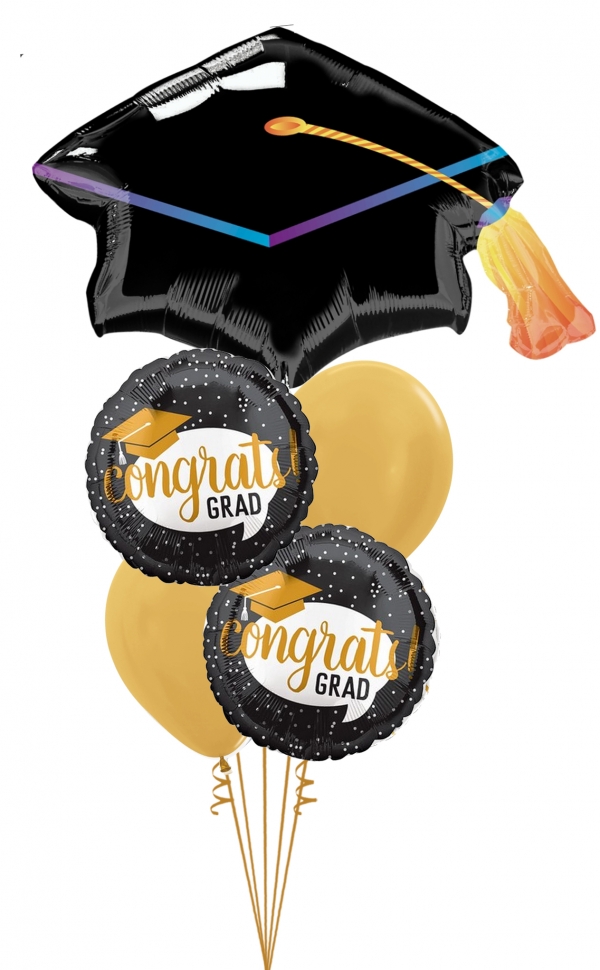 Congrats Grad Go Change the World Balloon Bouquet (Latex Free) balloons ...