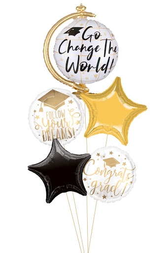 Congrats Grad, Follow Your Dreams and Go Change the World Balloon ...