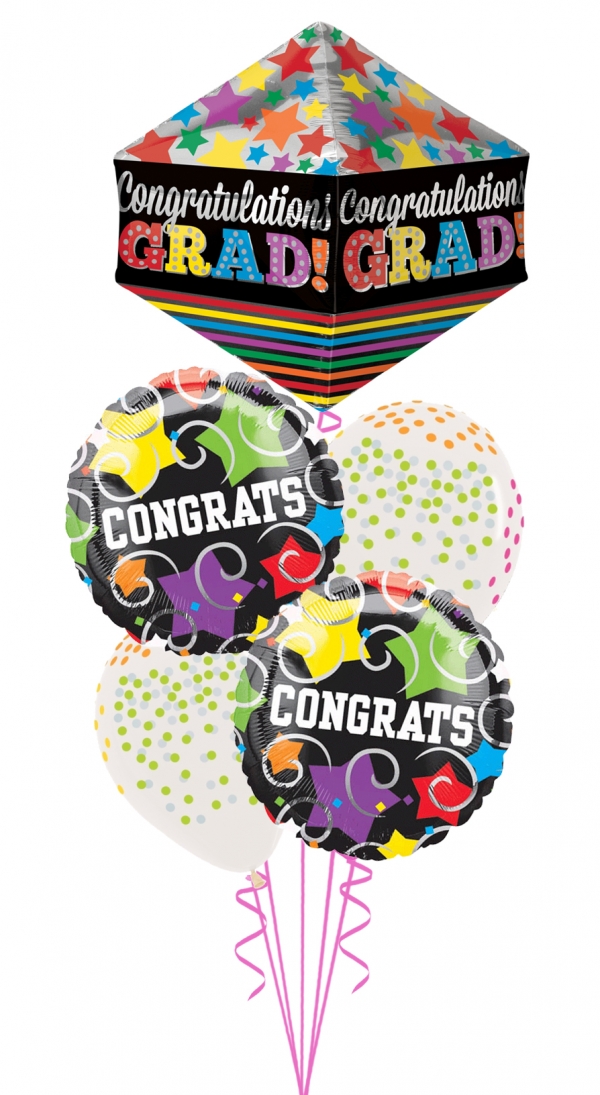 Congrats Grads Ultrashape with confetti colours balloons vancouver JC ...