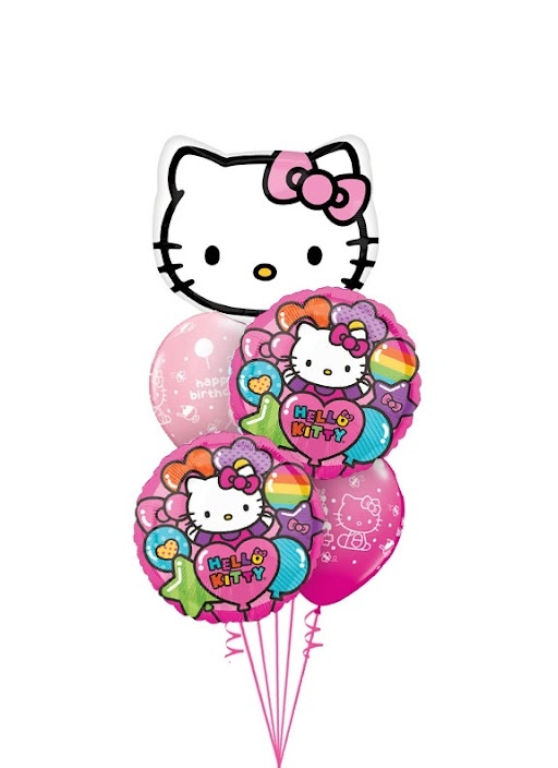 Cute Hello Kitty Balloon Bouquet 2 balloons vancouver JC Balloon Studio