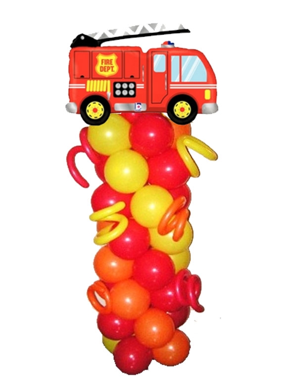 Fire Truck Column 5 balloons vancouver JC Balloon Studio