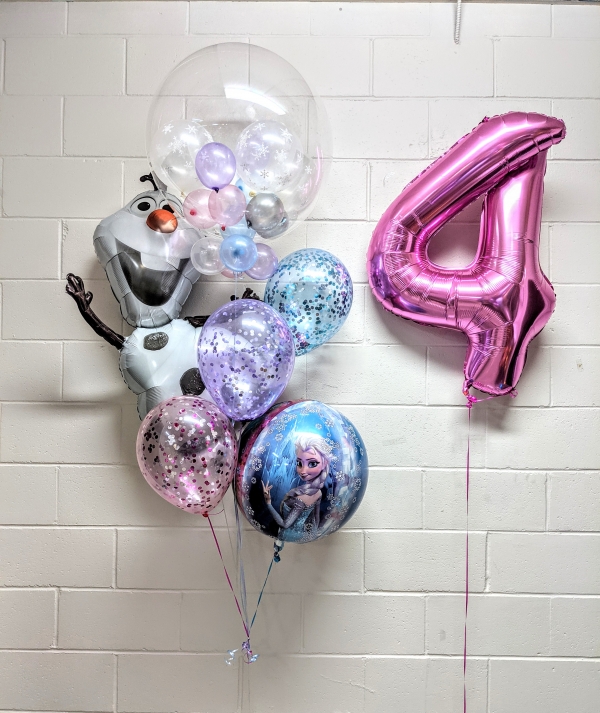 Frozen Anna & Elsa & Olaf Bubble Birthday Bouquet Pick An Age Set ...