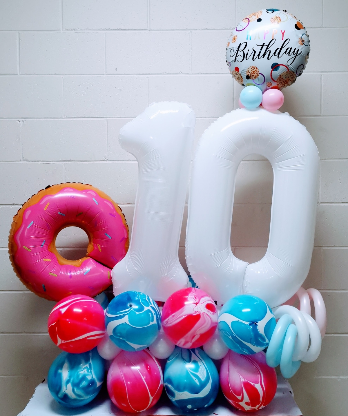 Birthday donut stand up balloons vancouver JC Balloon Studio