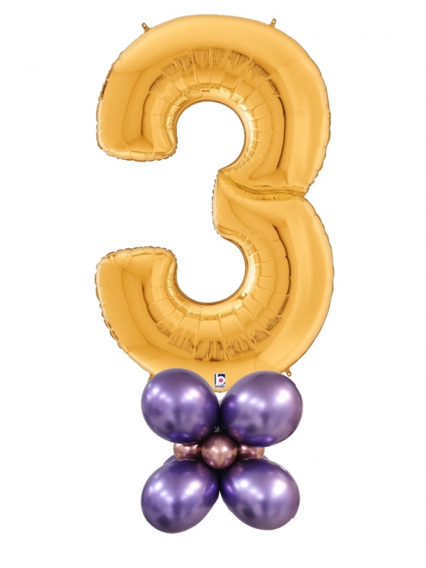 Giant 6ft Number 3 Balloons balloons vancouver JC Balloon Studio