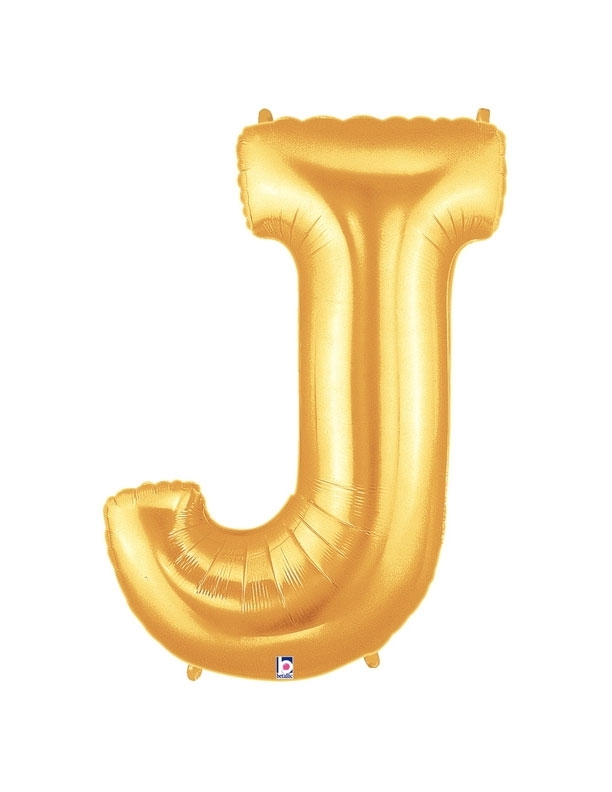 Gold Balloon Letter J balloons vancouver JC Balloon Studio