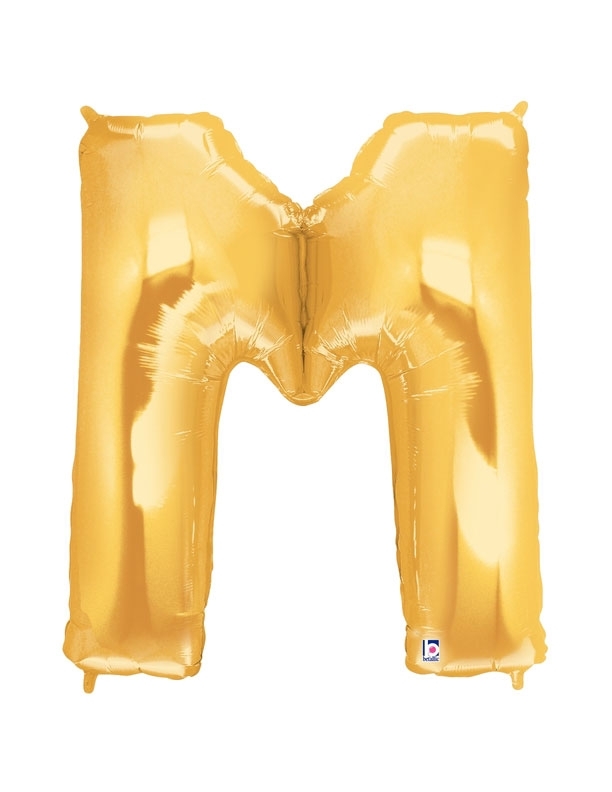 Gold Balloon Letter M balloons vancouver JC Balloon Studio