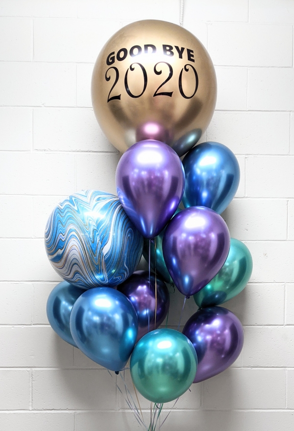 Goodbye 2020 Chrome Balloon Bouquet balloons vancouver JC Balloon Studio