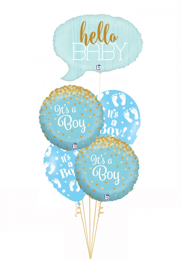 Hello baby confetti with footprints bouquet balloons vancouver JC ...