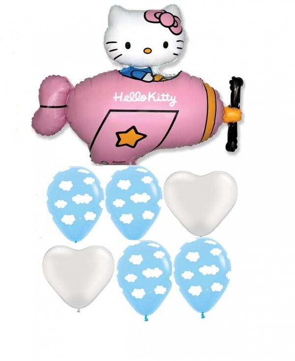 Hello Kitty Airplane Love Bouquet balloons vancouver JC Balloon Studio