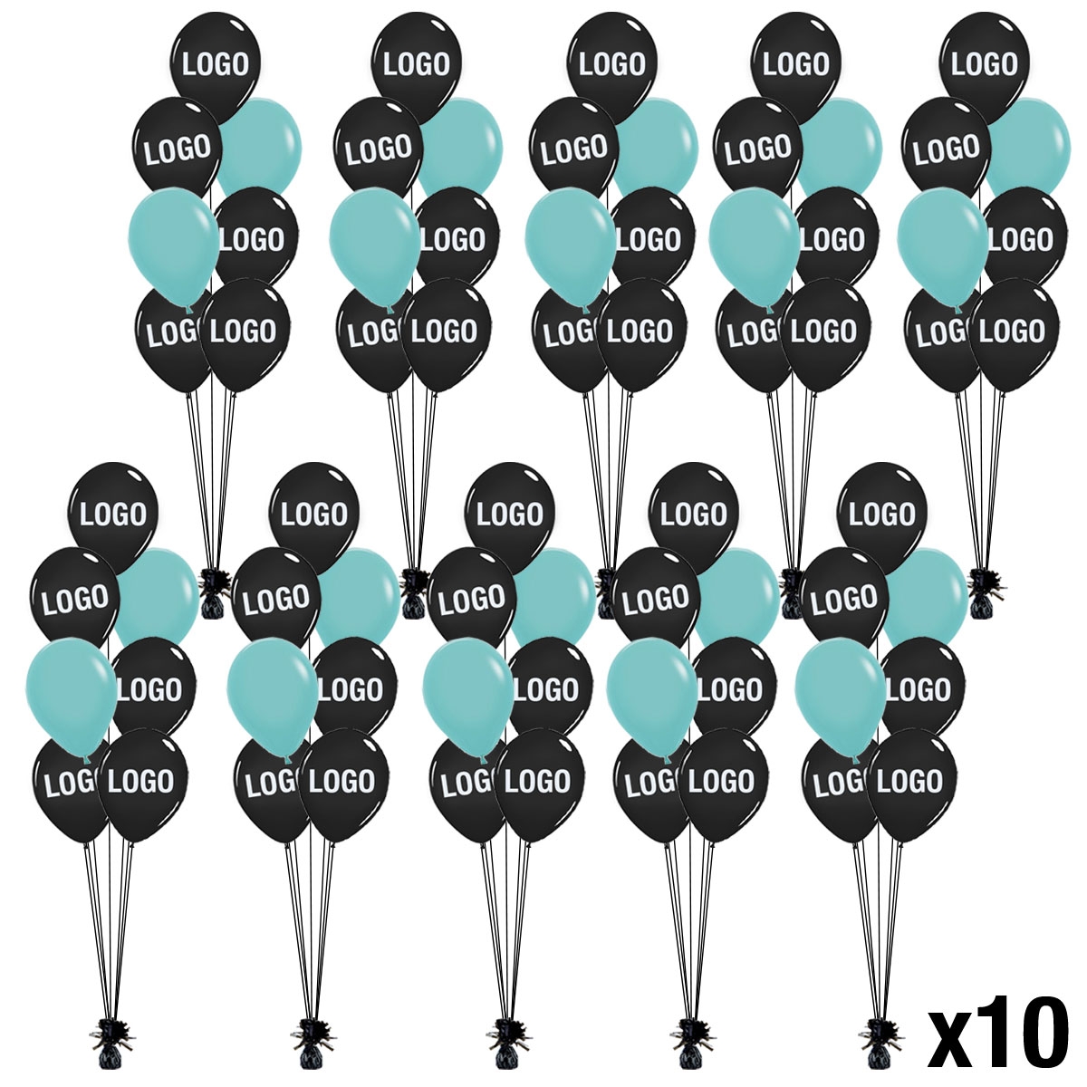 INK Custom Printed Balloon Bouquet [Set of 10] Latex Balloon Trees of 7 ...