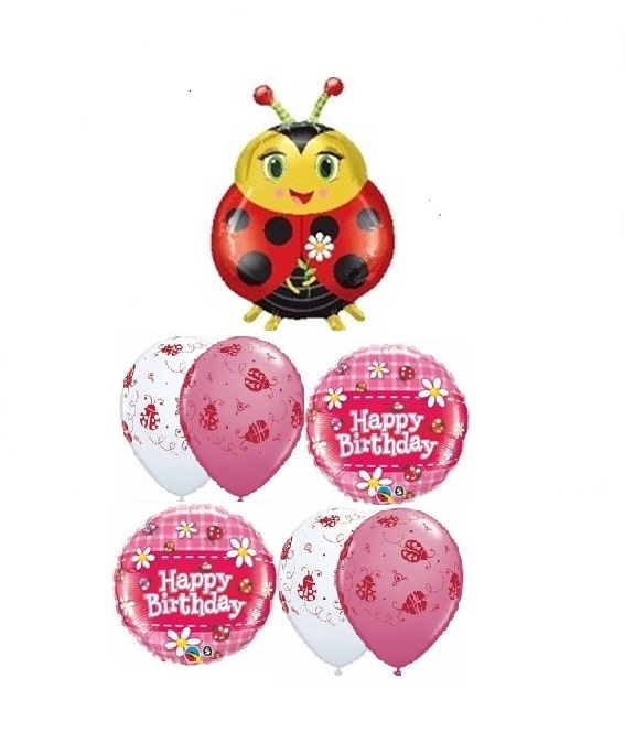 Lady Bug Bouquet 4 balloons vancouver JC Balloon Studio