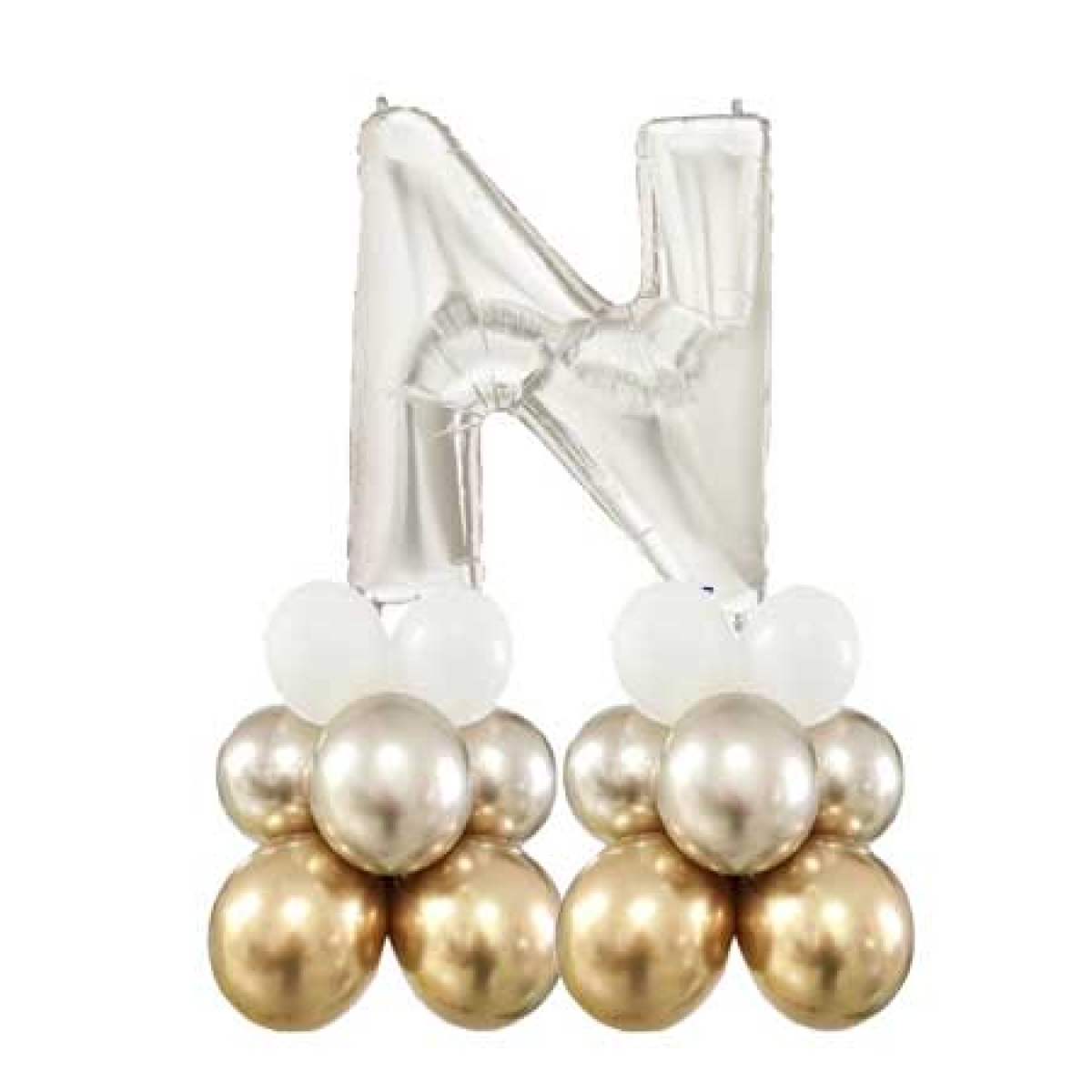 Letter N Balloon 55inch Standup Silver balloons vancouver JC Balloon Studio