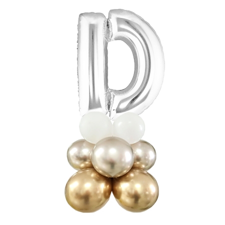 Letter D Balloon 55inch Standup Silver balloons vancouver JC Balloon Studio