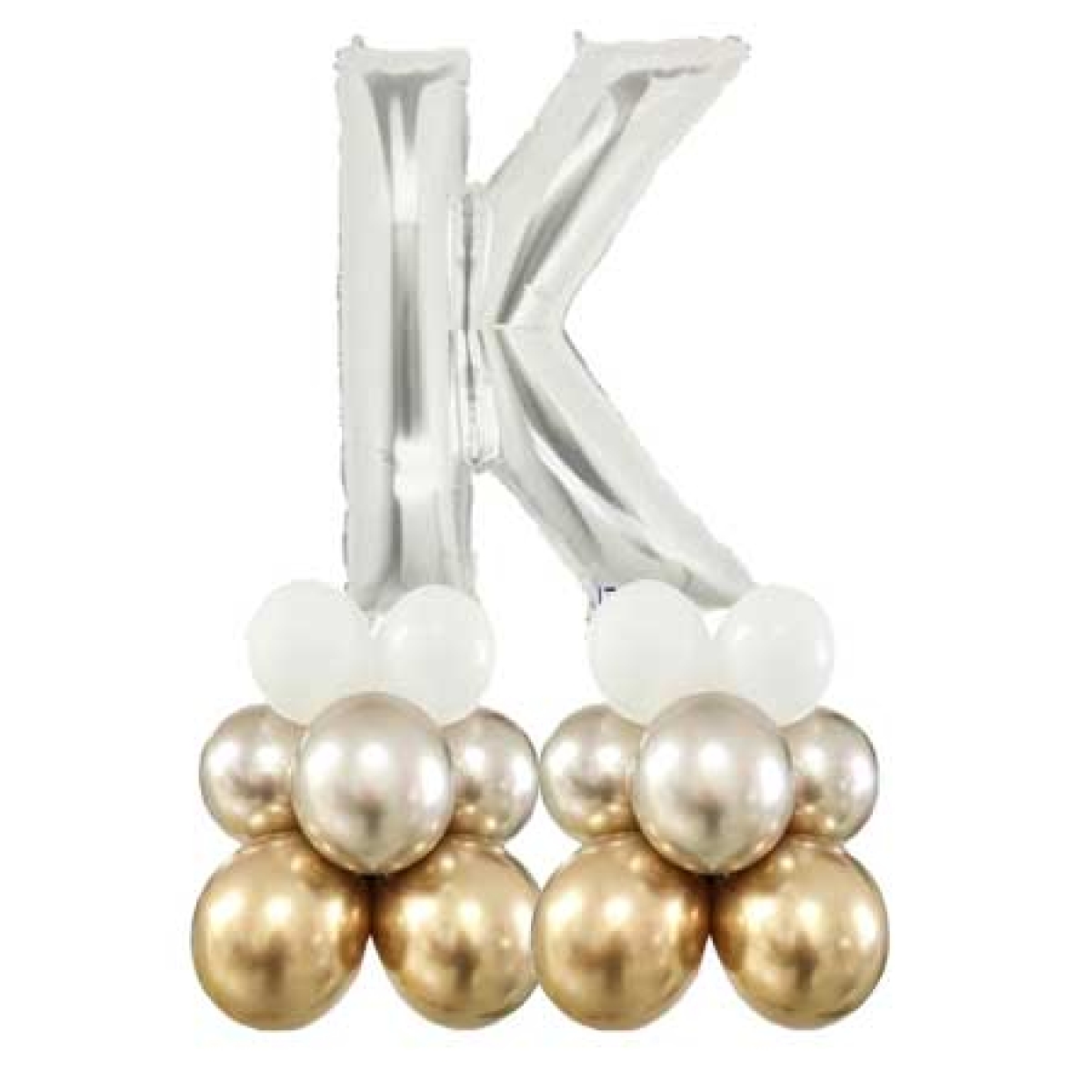 Letter K Balloon 55inch Standup Silver balloons vancouver JC Balloon Studio