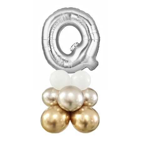Letter Q Balloon 55inch Standup Silver balloons vancouver JC Balloon Studio