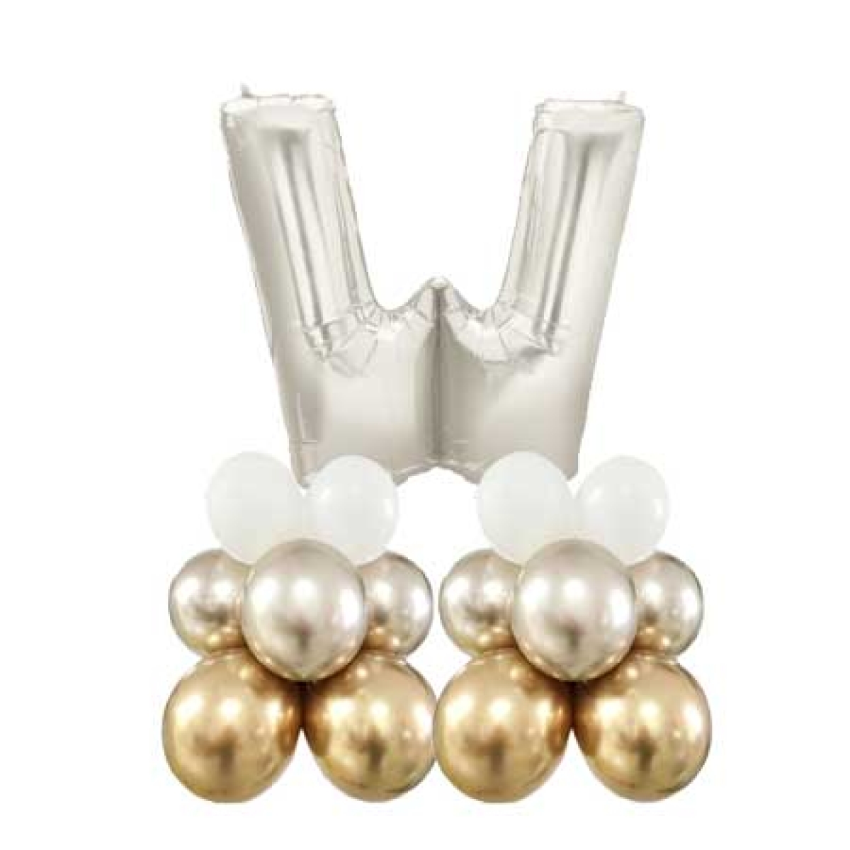 Letter W Balloon 55inch Standup Silver balloons vancouver JC Balloon Studio