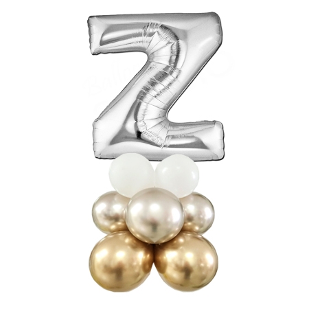 Letter Z Balloon 55inch Standup Silver balloons vancouver JC Balloon Studio