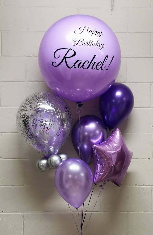 Nova Custom Birthday Name Bouquet In Purple balloons vancouver JC ...