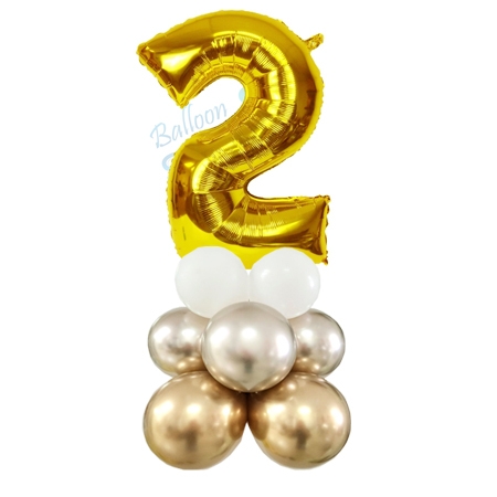 Number 2 Balloon 55inch Standup Gold balloons vancouver JC Balloon Studio