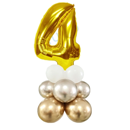 Number 4 Balloon 55inch Standup Gold balloons vancouver JC Balloon Studio
