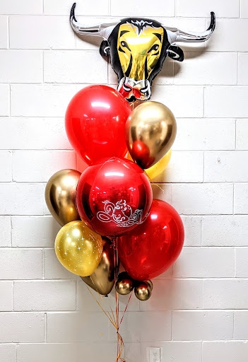Ox New Year Chrome Gold and Red Balloon Bouquet balloons vancouver JC ...
