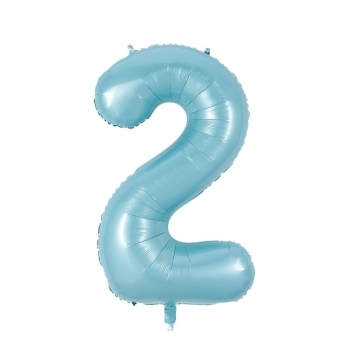 Pastel Blue Number 2 balloons vancouver JC Balloon Studio