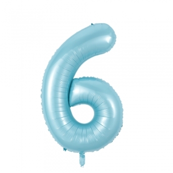 Pastel Blue Number 6 balloons vancouver JC Balloon Studio