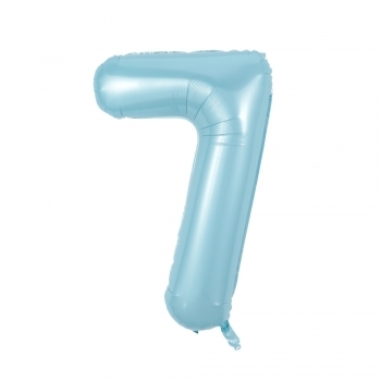 Pastel Blue Number 7 balloons vancouver JC Balloon Studio