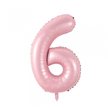 Pastel Pink Number 6 balloons vancouver JC Balloon Studio