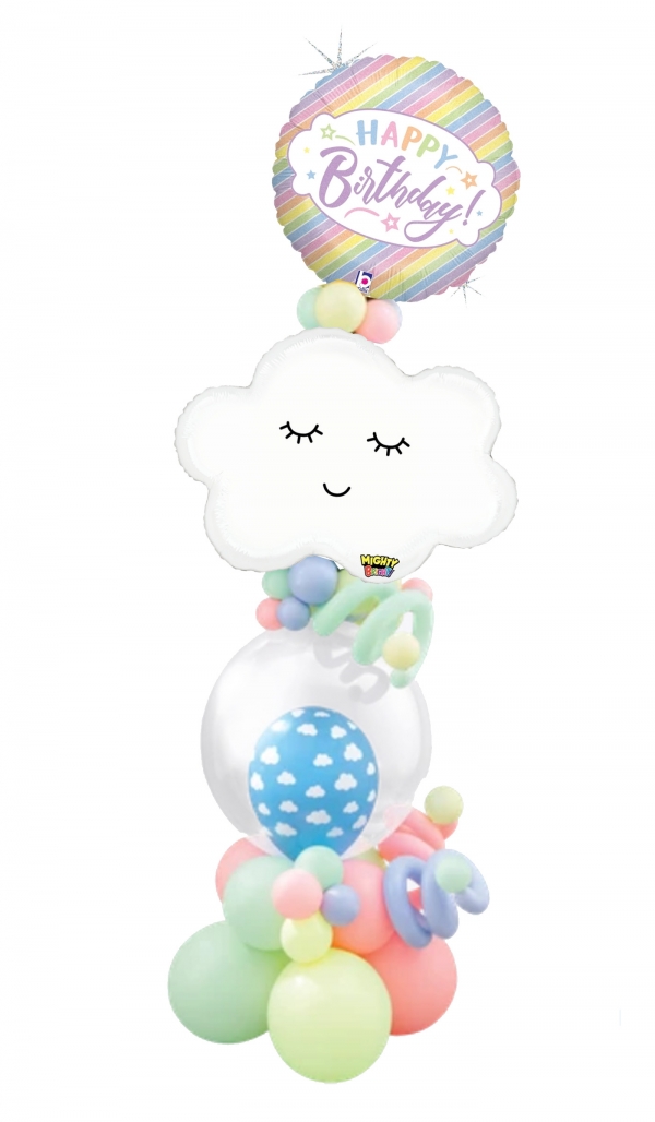 Pastel Rainbow & Cloud Birthday Stand Up balloons vancouver JC Balloon ...